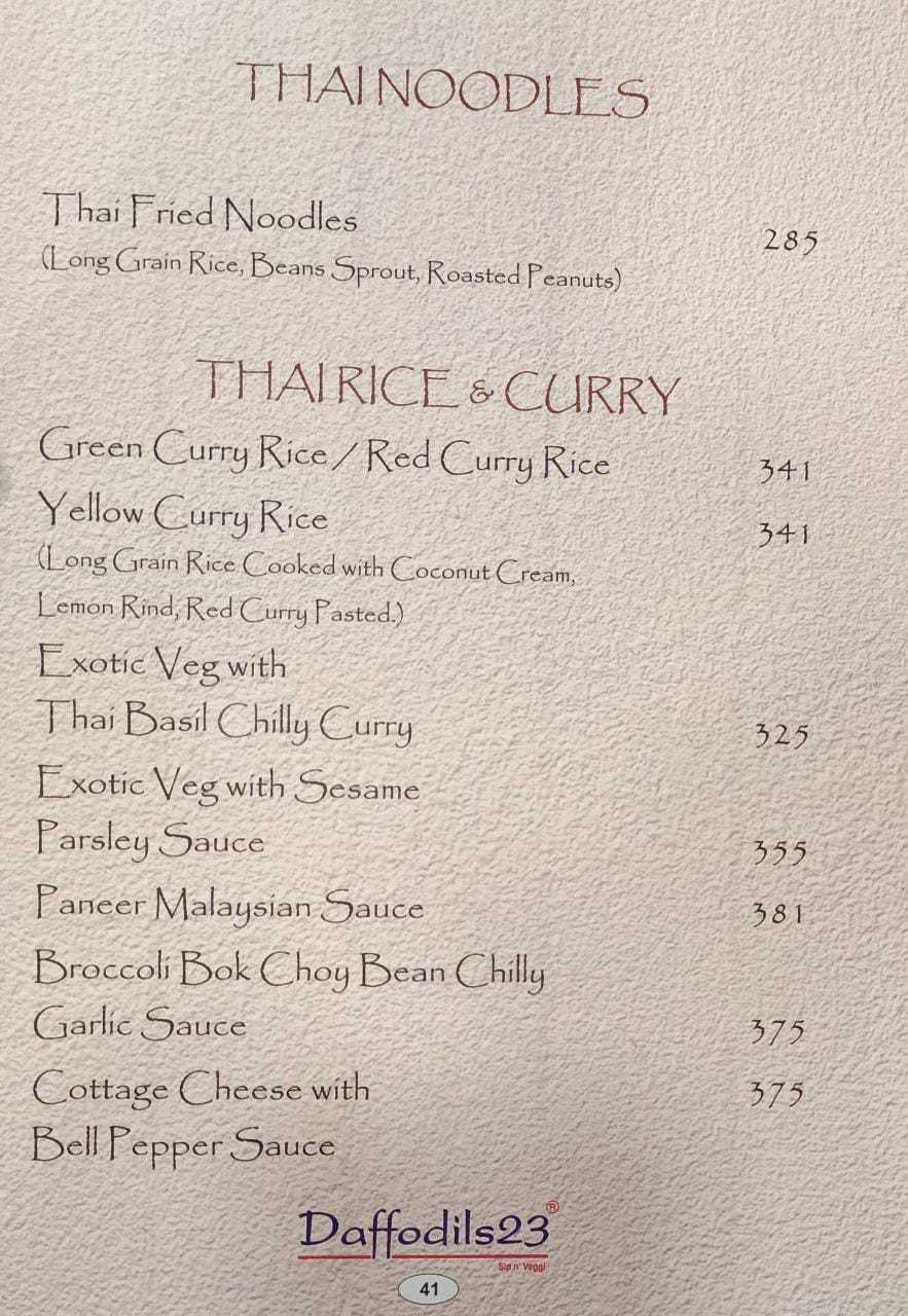 Menu at Daffodils 23, Mumbai, Shop 1-4