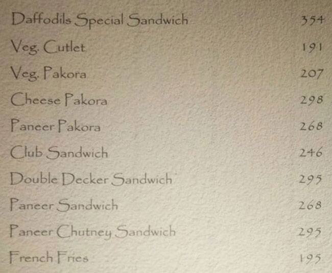 Menu at Daffodils 23, Mumbai, Shop 1-4