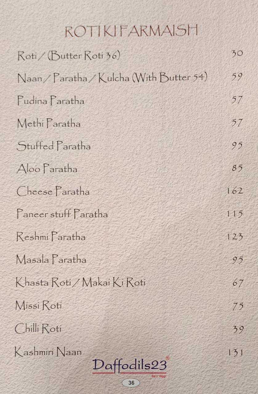 Menu at Daffodils 23, Mumbai, Shop 1-4
