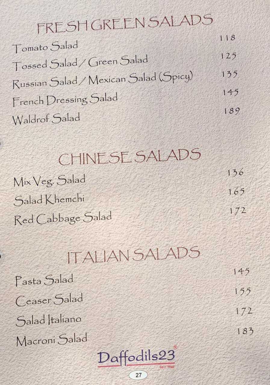 Menu at Daffodils 23, Mumbai, Shop 1-4