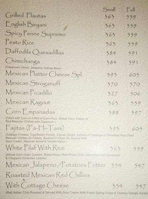 Menu at Daffodils 23, Mumbai, Shop 1-4