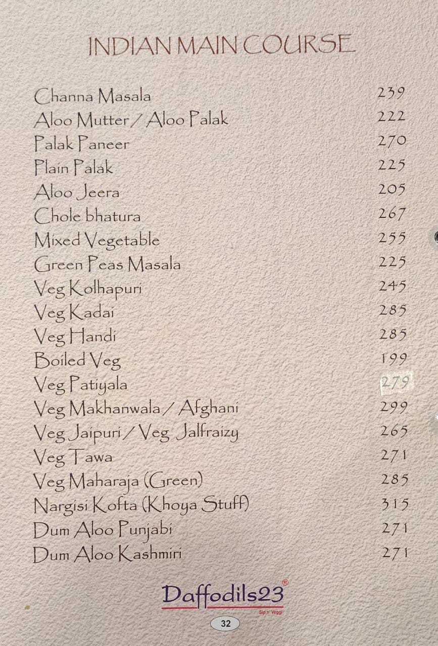 Menu at Daffodils 23, Mumbai, Shop 1-4