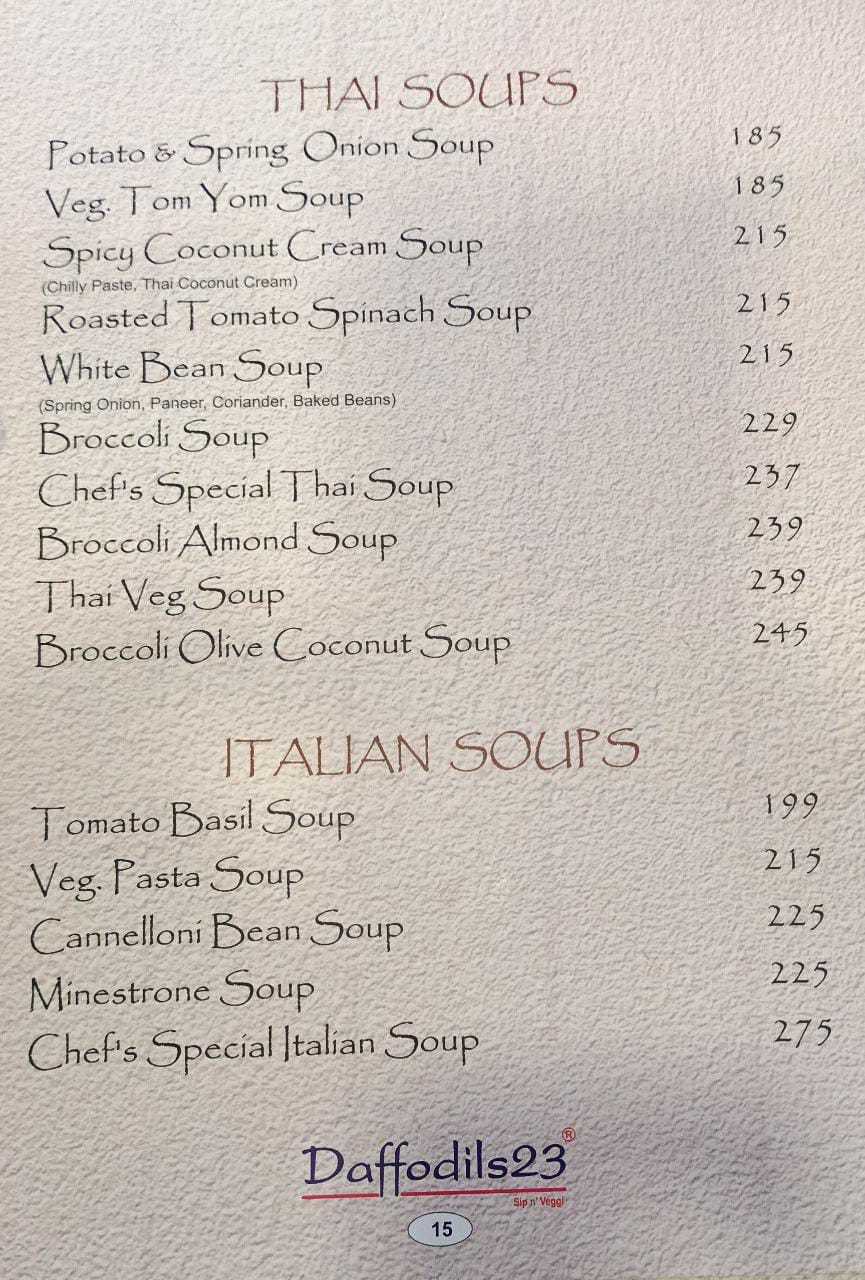 Menu at Daffodils 23, Mumbai, Shop 1-4