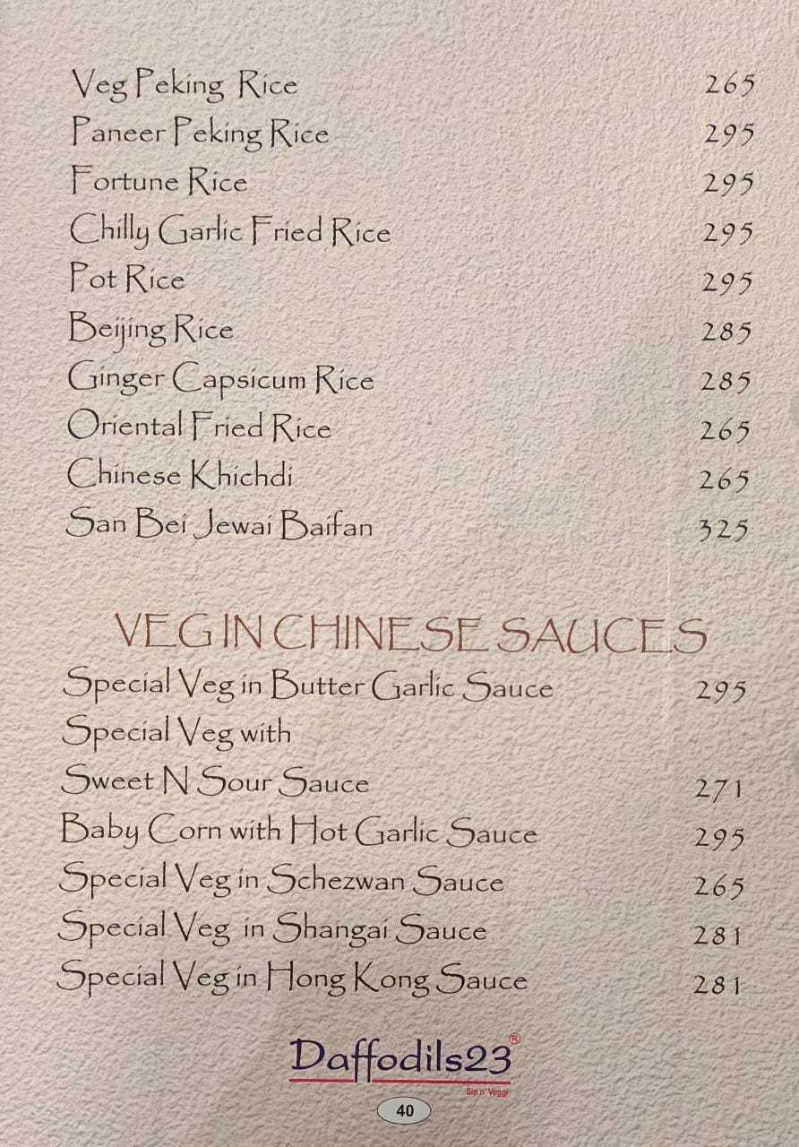 Menu at Daffodils 23, Mumbai, Shop 1-4