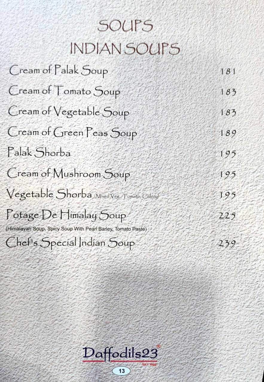 Menu at Daffodils 23, Mumbai, Shop 1-4