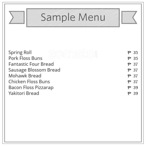 Menu at Bake House Manila, Mandaluyong