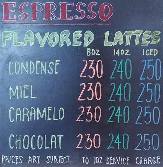 Menu at BRU Coffee Bar - Conrad Manila, Pasay