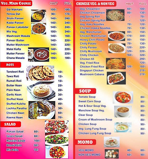 Menu at Vu Family Restaurant, Dehradun