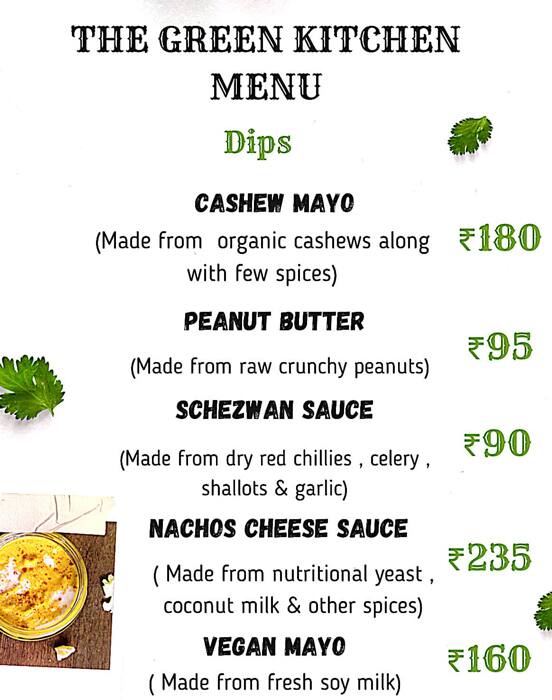 Menu of The Green Kitchen, Vile Parle West, Mumbai