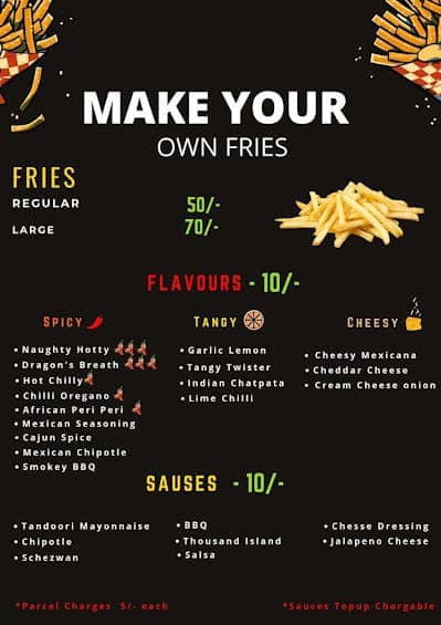 Menu of Fries Factory, Vijay Nagar, Bangalore