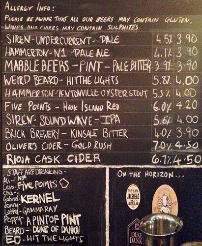 Menu at The Duke's Head pub & bar, London