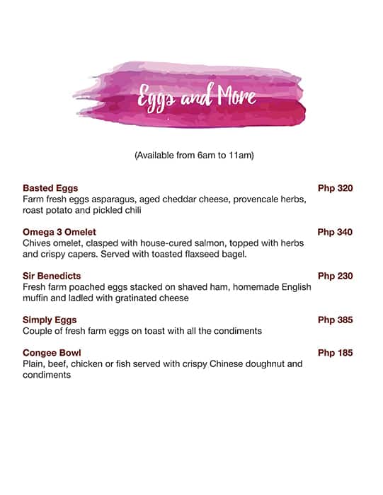 Menu at Latitude Hotel Jen Manila restaurant, Manila