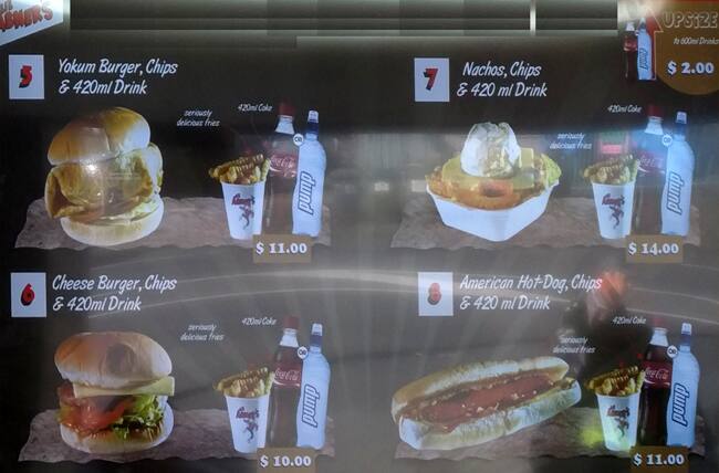 Menu at Li'l Abners Takeaway restaurant, Auckland