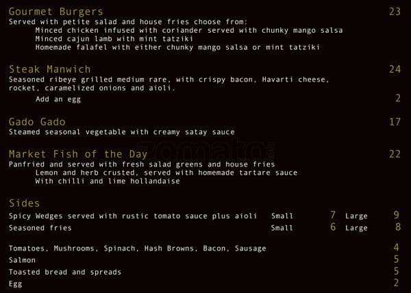 Menu at Ground Floor Cafe, Christchurch