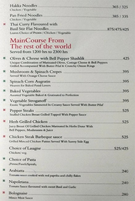 Menu at The Bridge - Velvet Clarks Exotica, Zirakpur