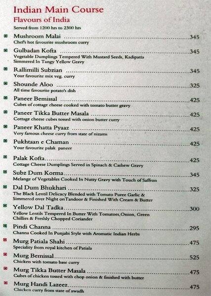 Menu at The Bridge - Velvet Clarks Exotica, Zirakpur