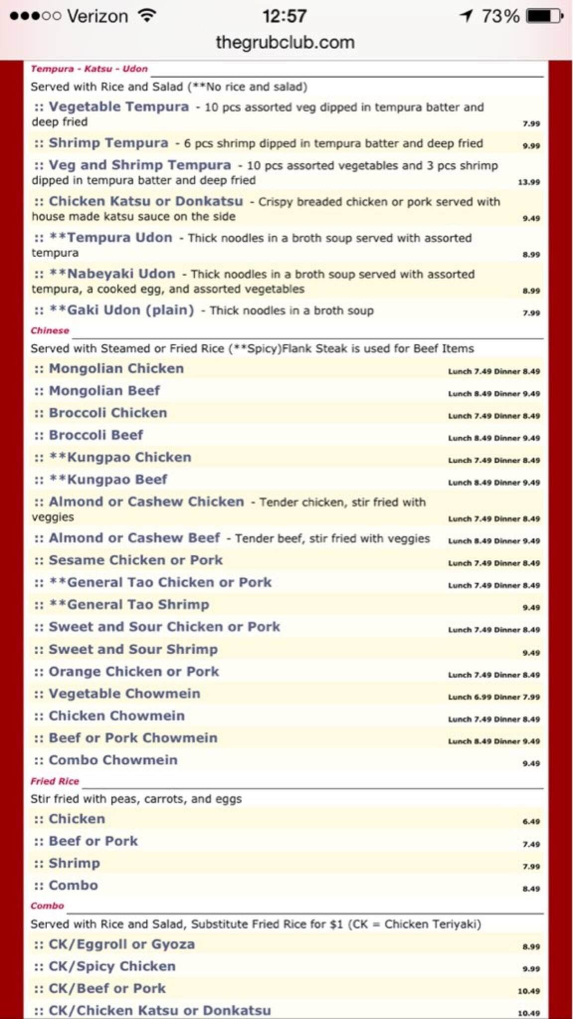 Menu at Mana Sushi & Teriyaki Wok restaurant, Port Orchard, 435 SW ...
