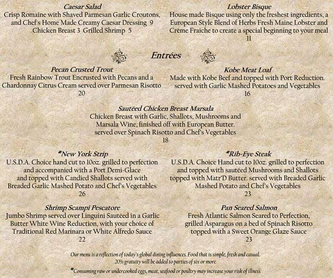 Menu at Annabelle's restaurant, Mesa, 425 S Power Rd
