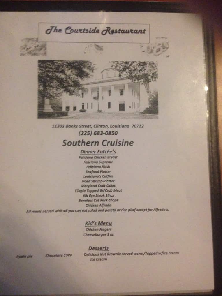 Courtside Restraurant Menu, Menu for Courtside Restraurant, Clinton ...