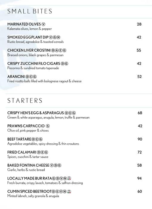 Menu of Azure - Waldorf Astoria Ras Al Khaimah, Al Hamra, Ras al-Khaimah