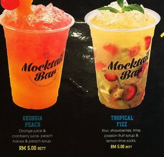 Mocktail Bar Menu, Menu for Mocktail Bar, Chow Kit, Kuala Lumpur ...