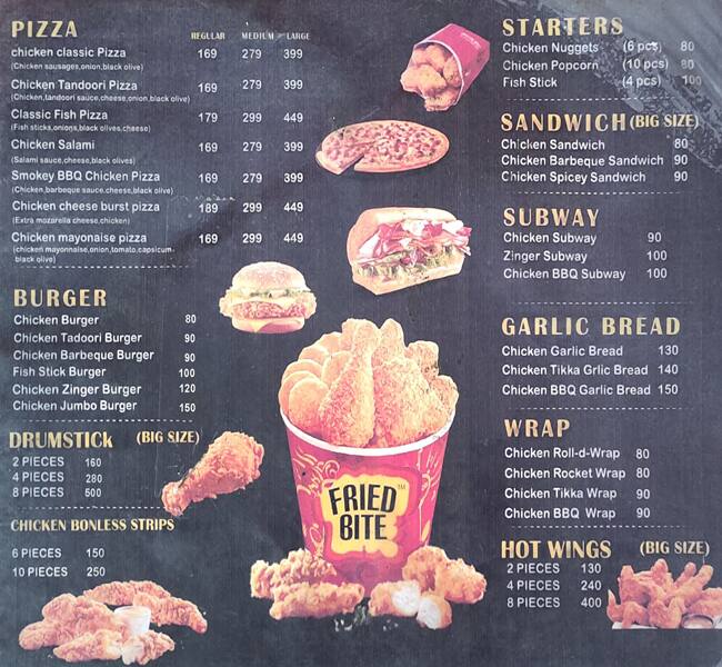 Menu of Fried Bite, Ambernath, Thane