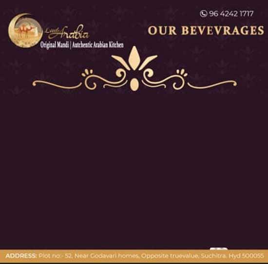 Menu at Little Arabia Mandi, Hyderabad