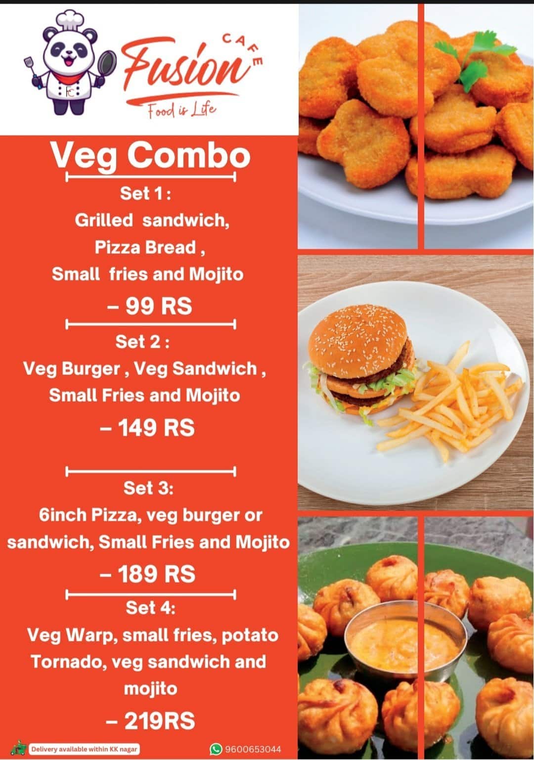 Menu of Fusion Cafe, K.K. Nagar, Chennai