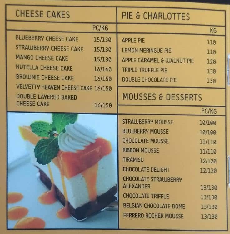 Menu at Brownie Point Cakes & Confectioners - Karama cafe, Dubai, Al ...