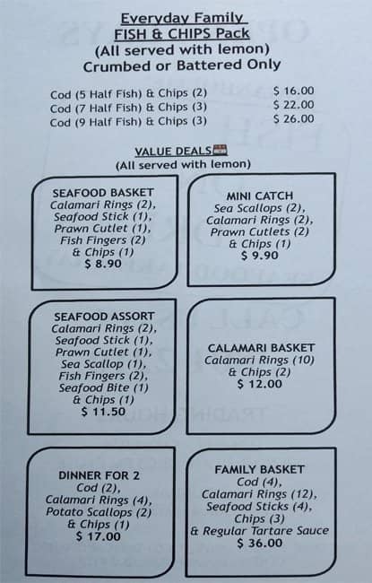 Menu at Fish On Drews restaurant, Loganholme