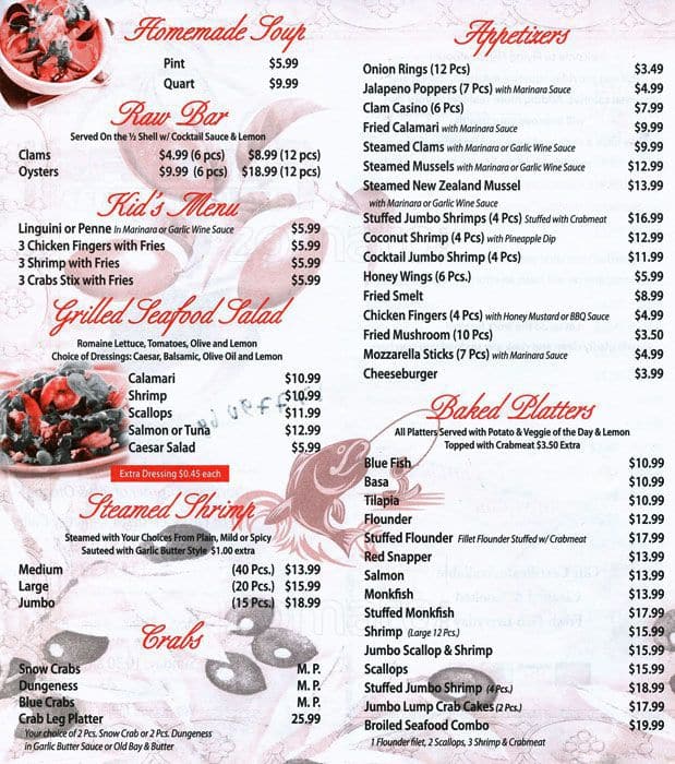 Menu at Flying Fish Seafood restaurant, Philadelphia