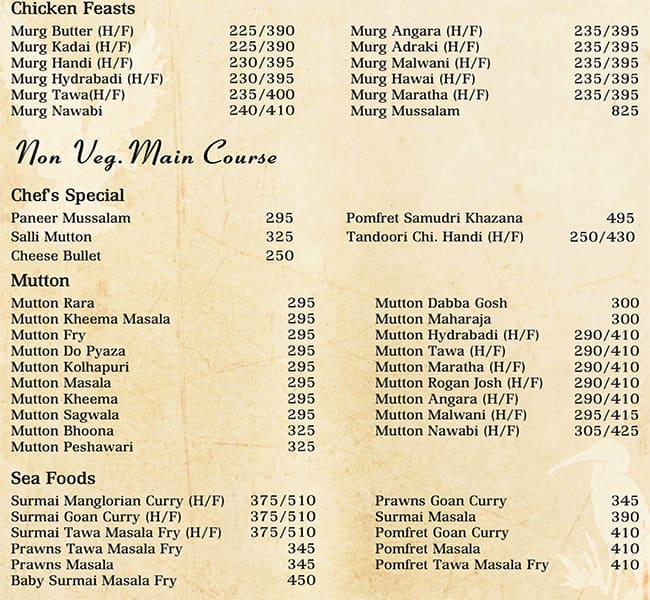 Menu at Bird Valley Restaurant Akurdi, Pimpri-Chinchwad