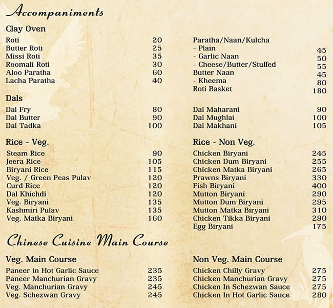 Menu at Bird Valley Restaurant Akurdi, Pimpri-Chinchwad