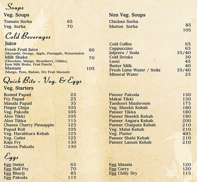Menu at Bird Valley Restaurant Akurdi, Pimpri-Chinchwad