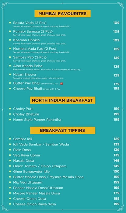 Menu at Street Foods By Punjab Grill Hill Road, Bandra West, Mumbai
