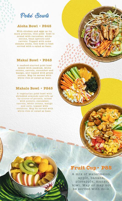 Menu at COOEE cafe, Cebu City