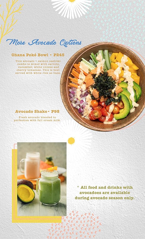 Menu at COOEE cafe, Cebu City