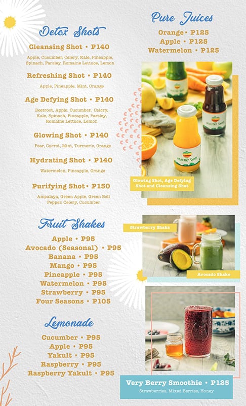 Menu at COOEE cafe, Cebu City