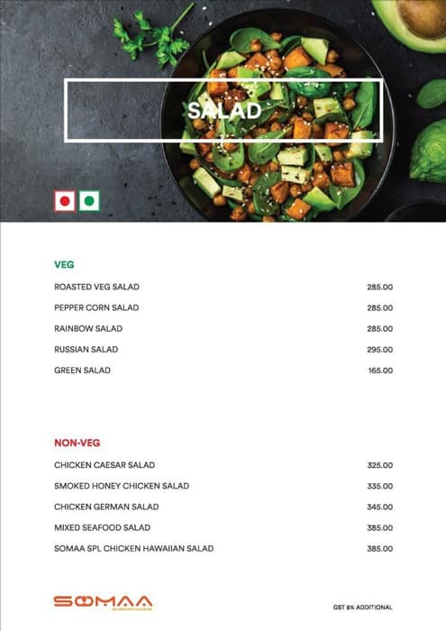 Menu of Somaa, Sagar Nagar, Vizag