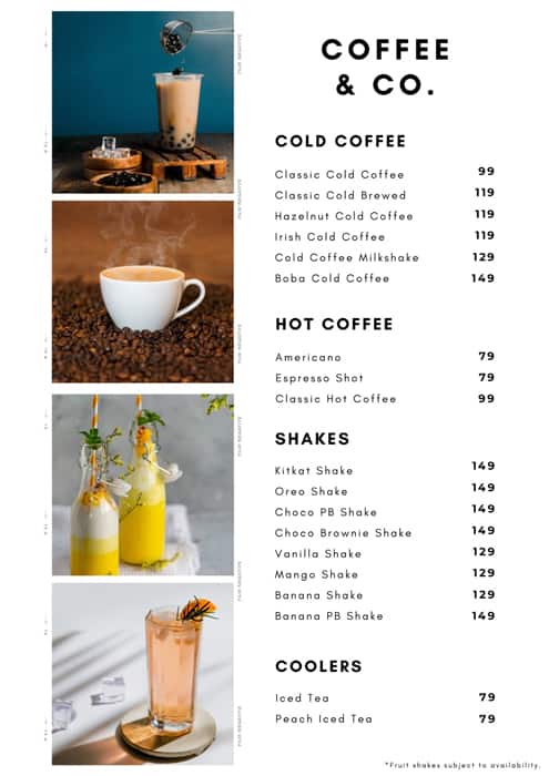 Menu of Coffee & Co., Chaukhandi, Noida