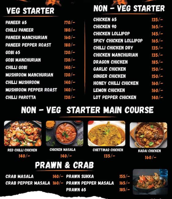 Menu of Arabian Kitchen, Ambattur, Chennai