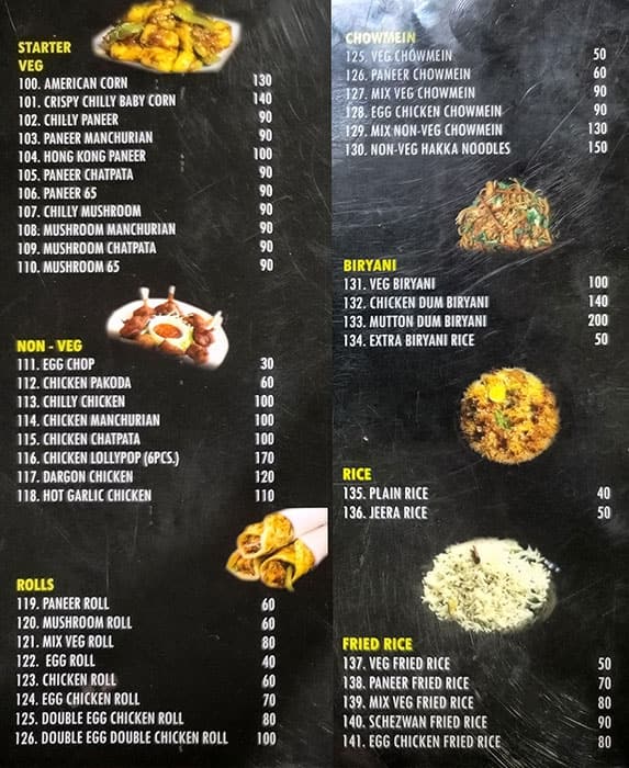 Menu of DD's Kitchen, Baramunda, Bhubaneshwar