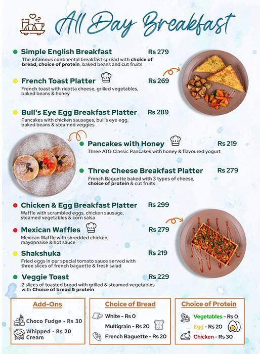 Menu of ATG - Across The Globe, Lingampally, Hyderabad