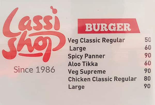 Menu at Lassi Shop, Bengaluru, 432