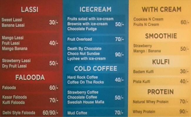 Menu at Lassi Shop, Bengaluru, 432