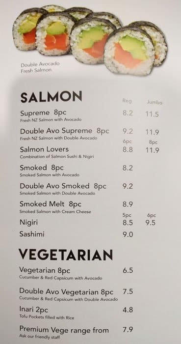 Menu at Bento Bowl cafe, Auckland