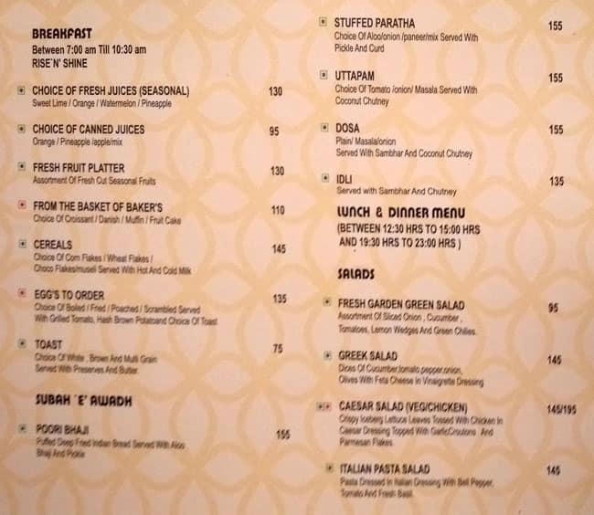 Menu of Cafe Delight, Gomti Nagar, Lucknow