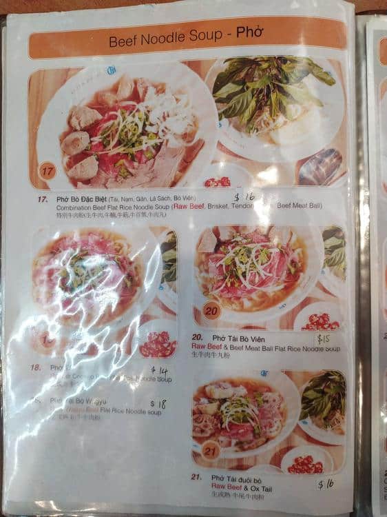 Menu at Pho Gia Hoi Eastwood restaurant, Eastwood