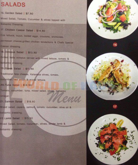 Menu at World of Kaos restaurant, Coolaroo, 3/2-10 Reservoir Dr