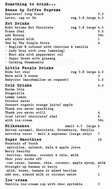 Carta de Pony Cafe, Melbourne, Artplay Princes Walk Birrung Mar